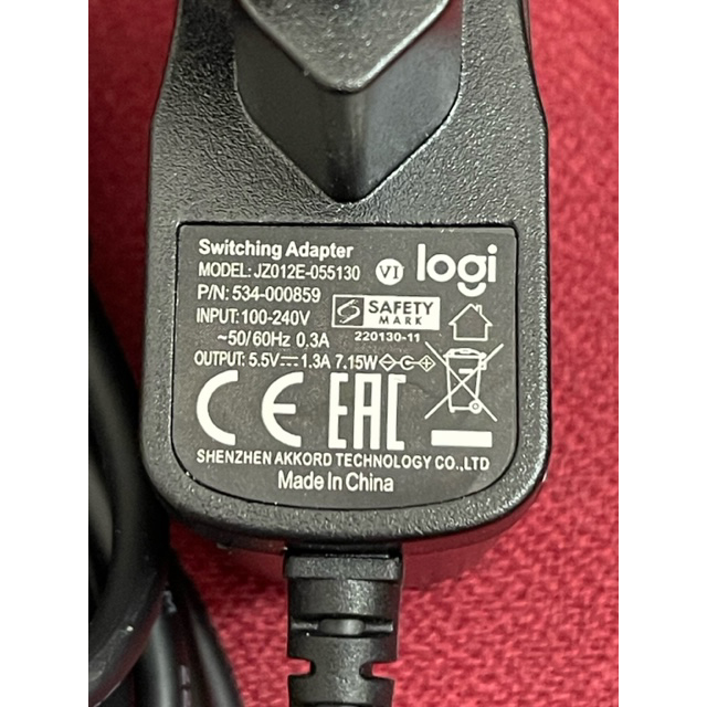 Adaptador Cargador Original Logitech 534-000859 JZ012E-055130 5.5V 1.3A ...