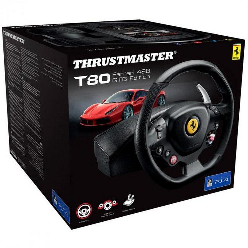 Volante Thrustmaster T80 RW Ferrari 488 GTB PC/PS4 con pedales Usado ...